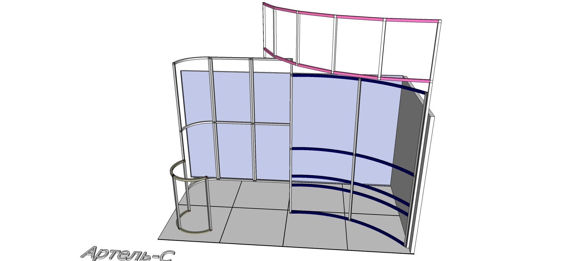 The exhibition portable T3 airframe middle stand 116 3D model SKP