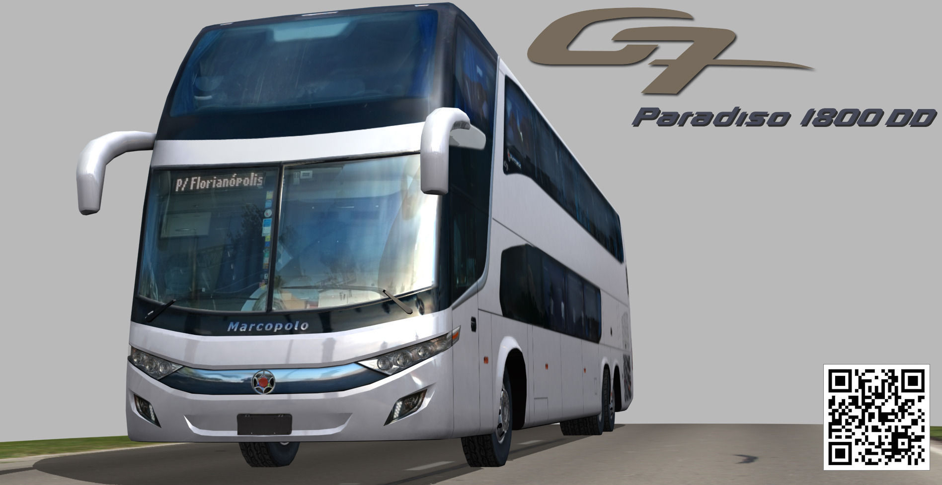 3D model Marcopolo G7 Paradiso 1800DD bus VR / AR / low-poly rigged | CGTrader