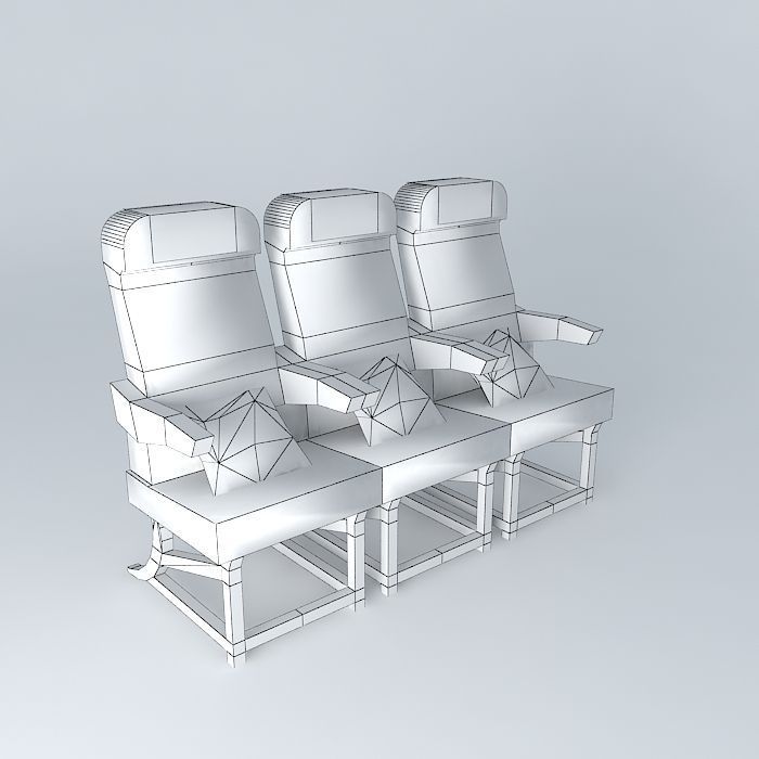 Economy Class Airplane Seats free 3D Model .max .obj .3ds .fbx .stl ...