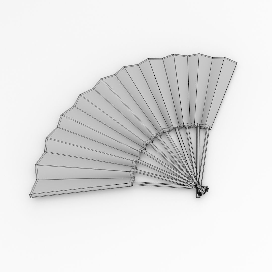 Paper Hand Fan 3D model | CGTrader