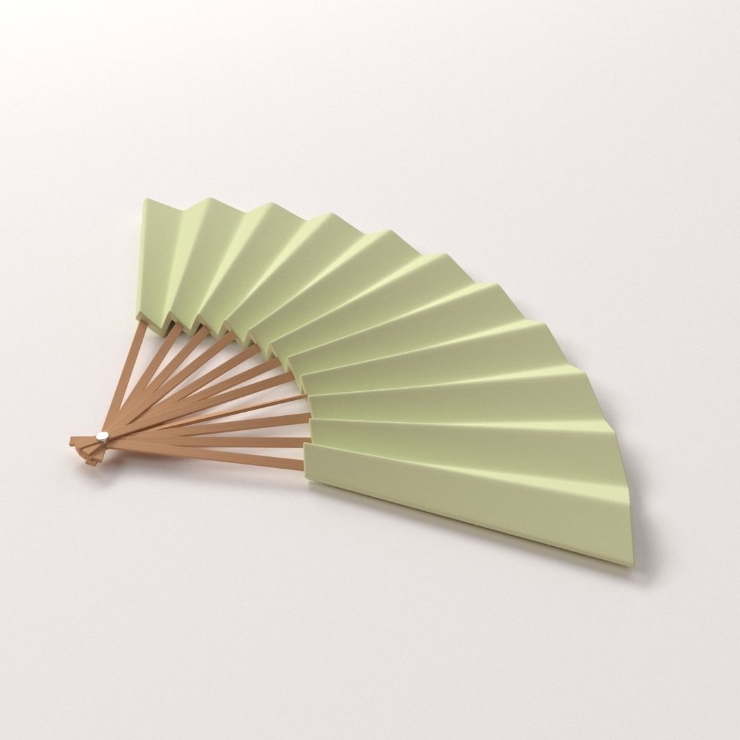 Paper Hand Fan 3D model | CGTrader
