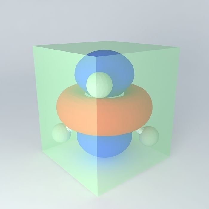 D z2 orbitals superimposed on a tetrahedral model free 3D model | CGTrader