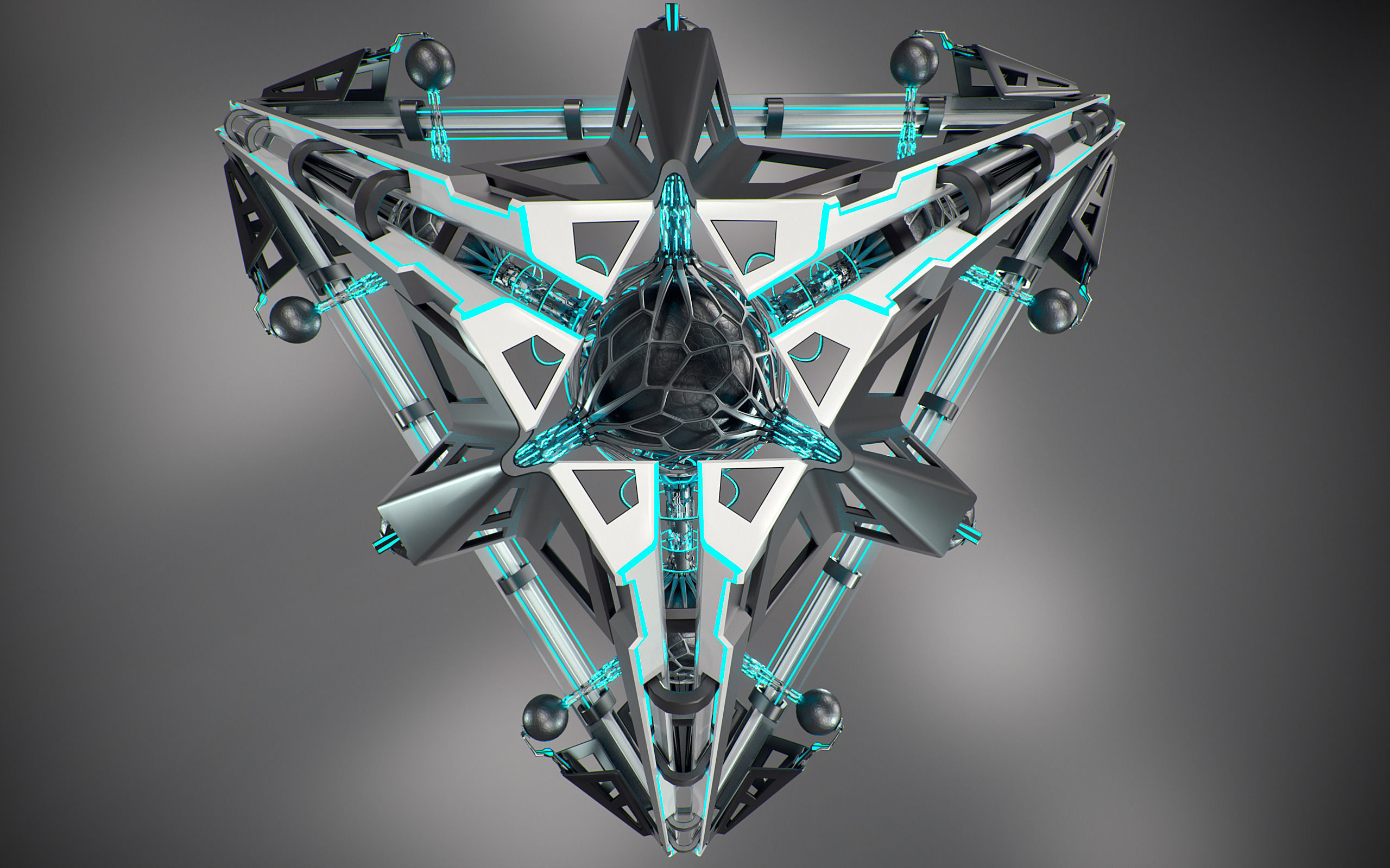 Core futuristic triangular structure 3D model | CGTrader