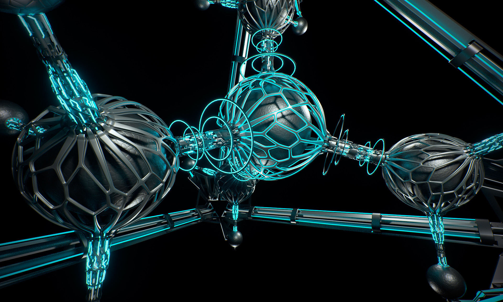 Core futuristic triangular structure 3D model | CGTrader