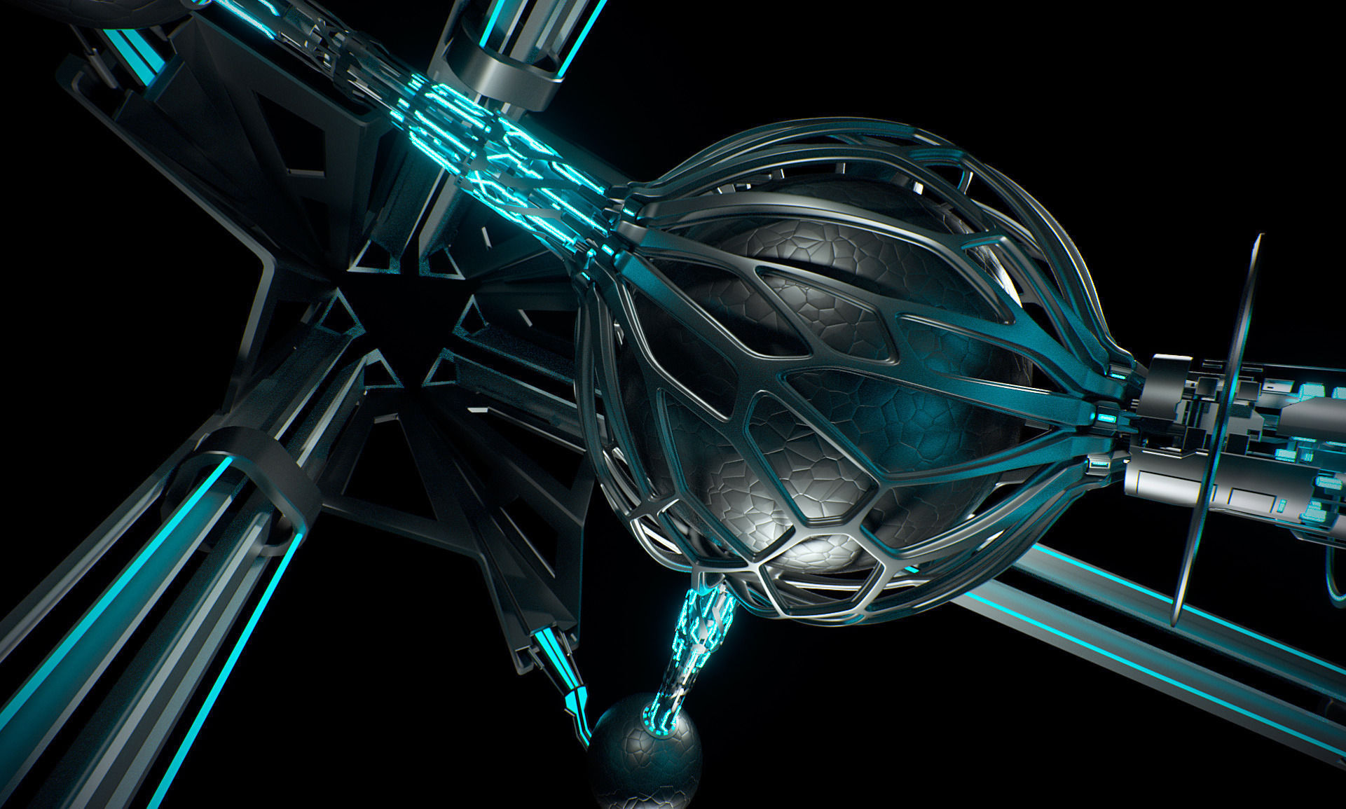 Core futuristic triangular structure 3D model | CGTrader