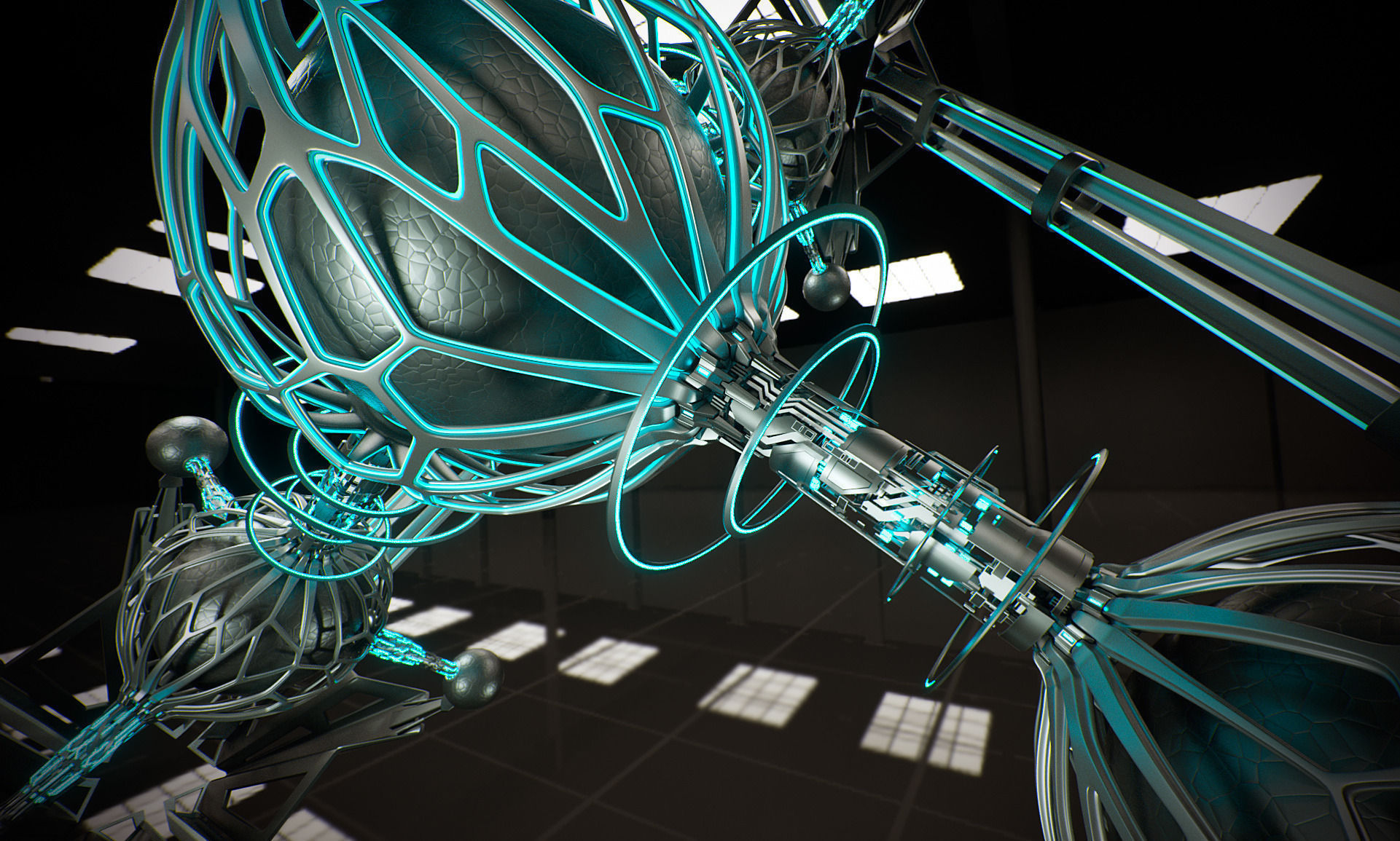 Core futuristic triangular structure 3D model | CGTrader