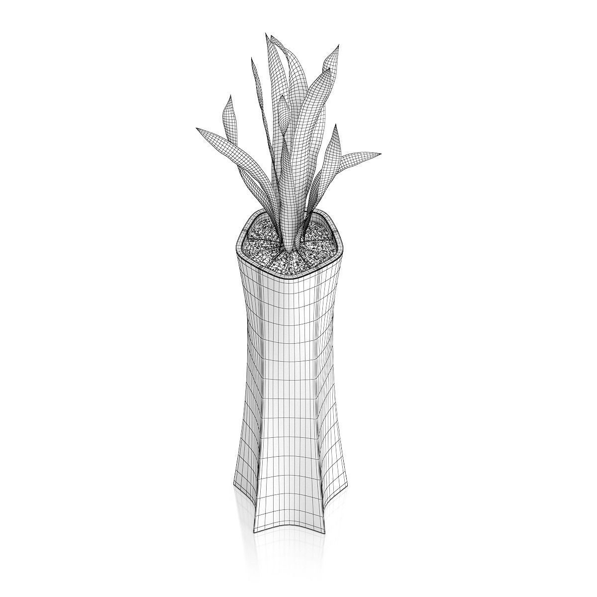 Snake Plant in Tall Pot 3D model | CGTrader