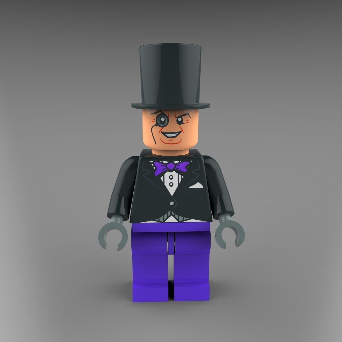 The Penguin lego batman in top hat and suit 3D model | CGTrader