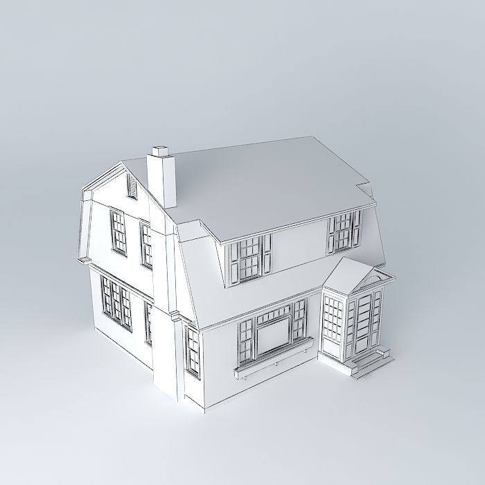 Dutch Colonial House free 3D model | CGTrader