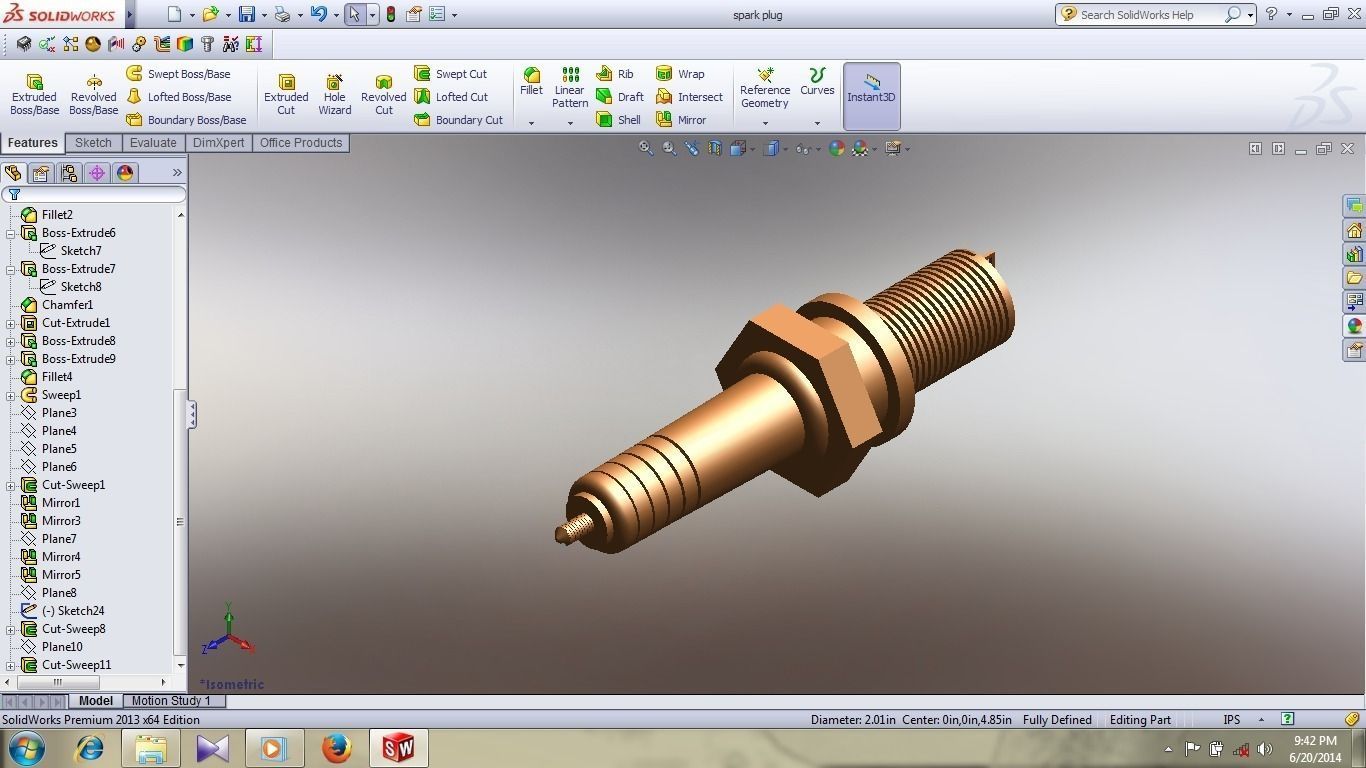 Spark plug of a petrol engine 3D model | CGTrader