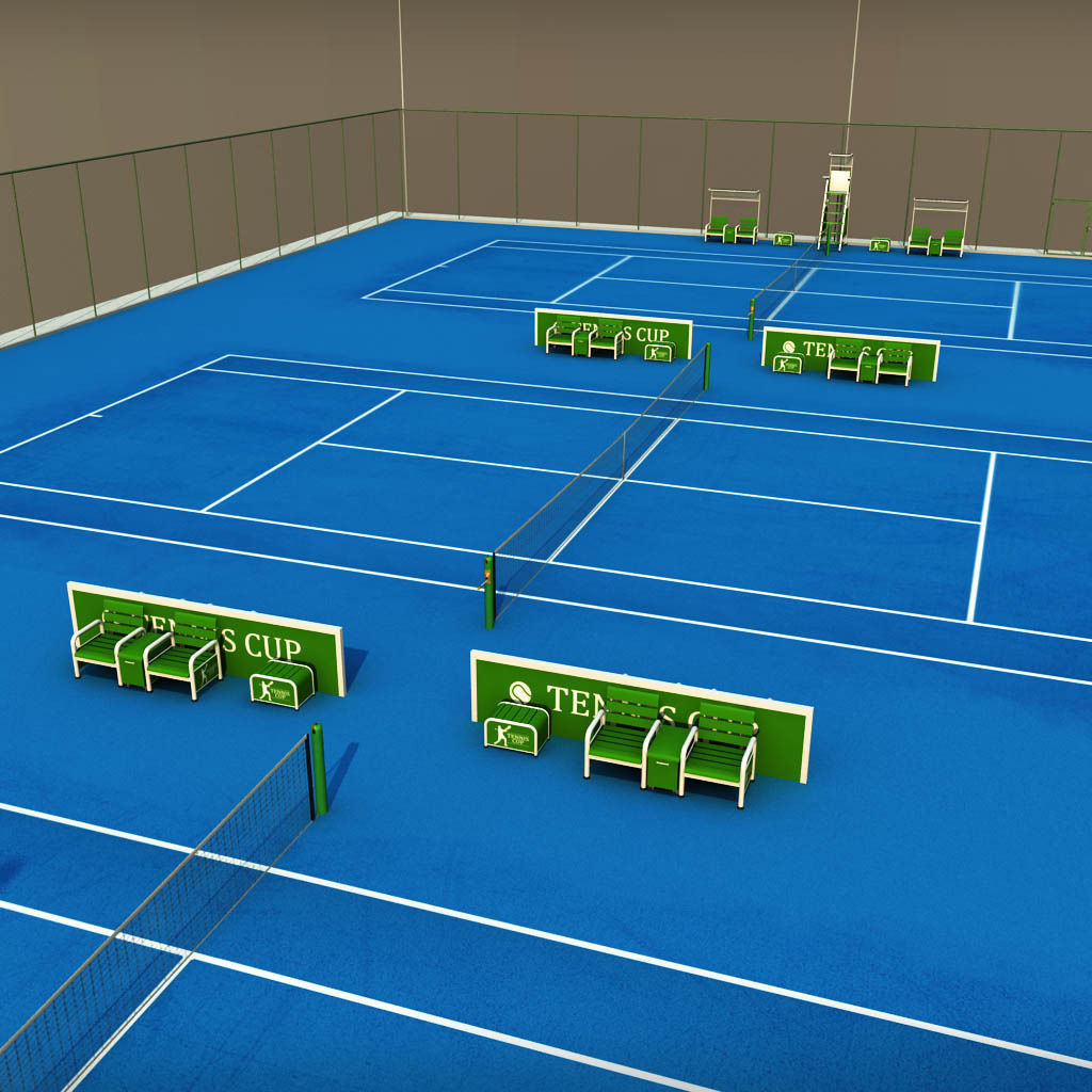 Multi tennis court stadium arena pack 3D model | CGTrader