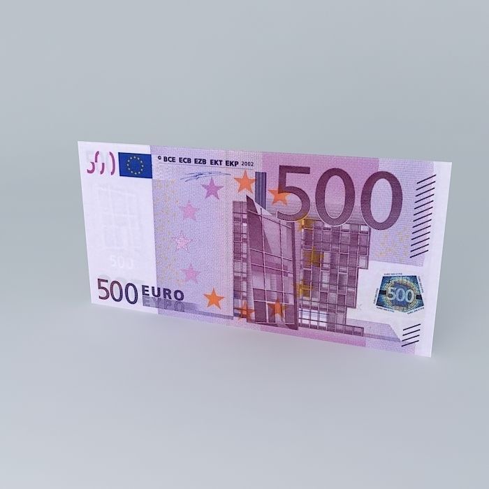 500 Euro Note 3D model | CGTrader