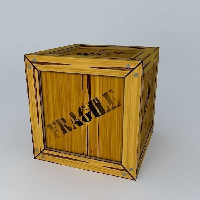 Wood Crate Fragile 3D model | CGTrader