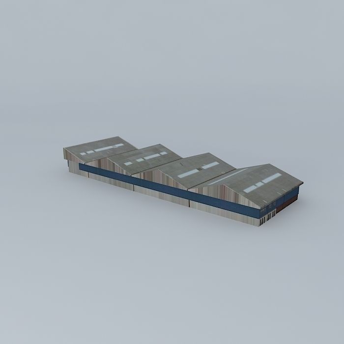 temp set of metal buildings 3D model | CGTrader
