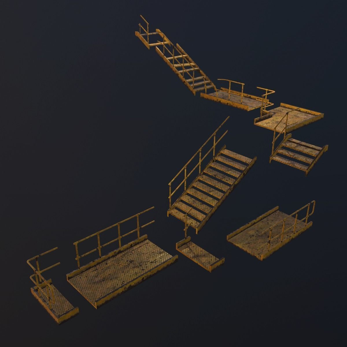 3D model Modular Industrial Staircase VR / AR / low-poly | CGTrader