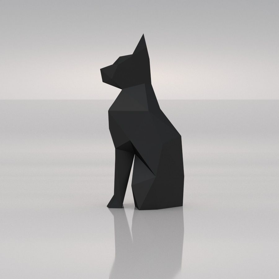 Triangulated Cat 3D model 3D printable | CGTrader