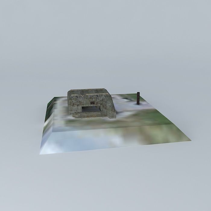 Defensive Bunker R667 Les Moulins free 3D model | CGTrader