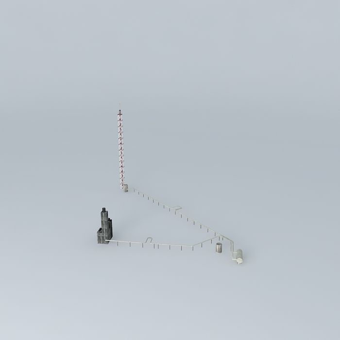 Flare Towers Brisbane Refinery free 3D model | CGTrader