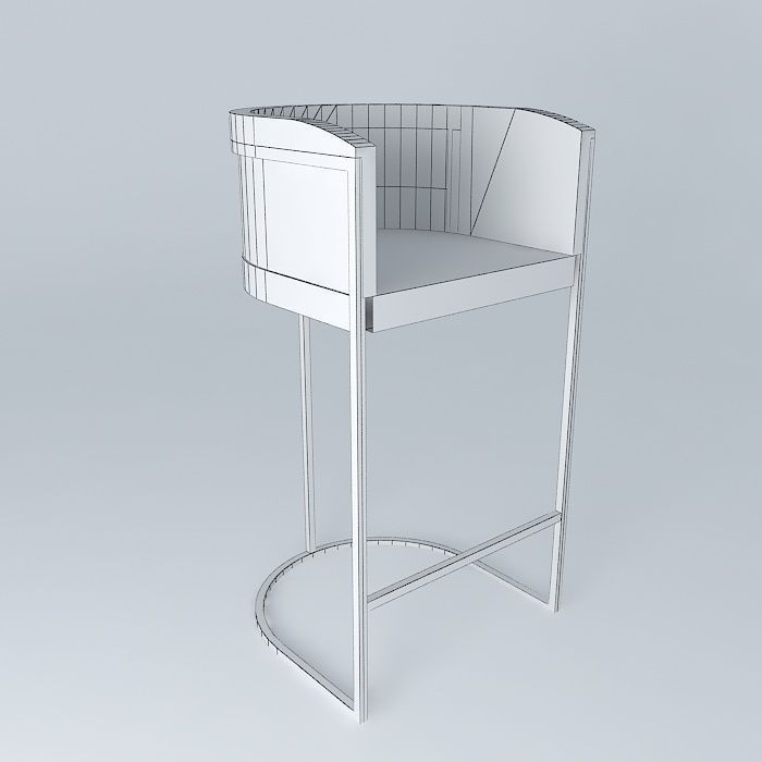 Leather and blackened metal Bar Stool 3D model | CGTrader