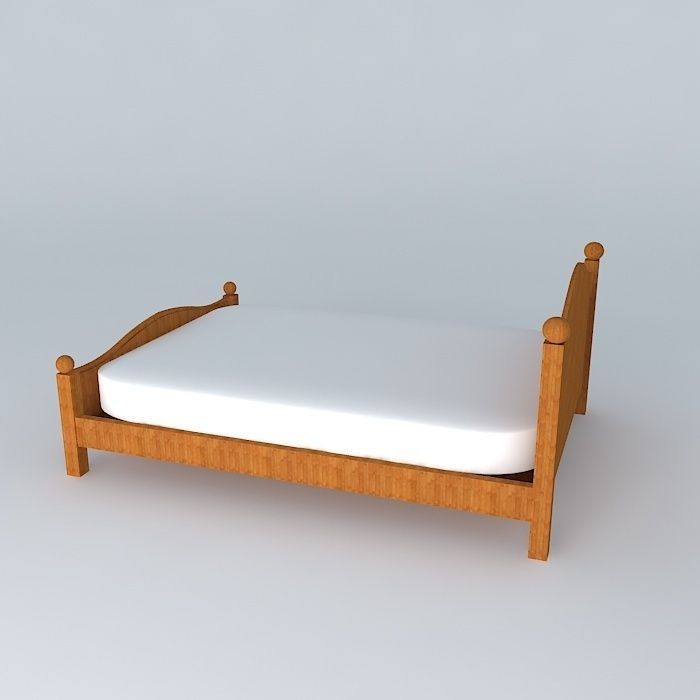 Queen bed free 3D model | CGTrader