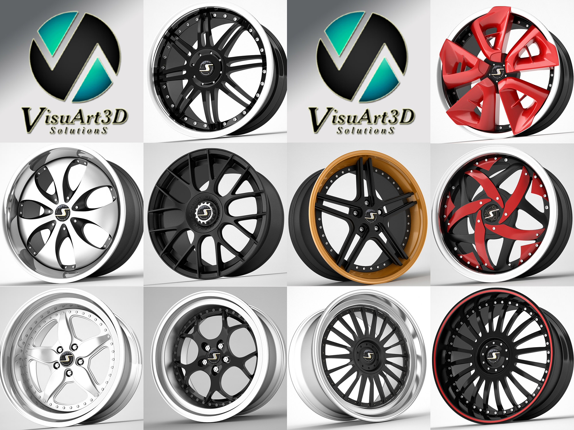 Schmidt rims collection 3D model | CGTrader
