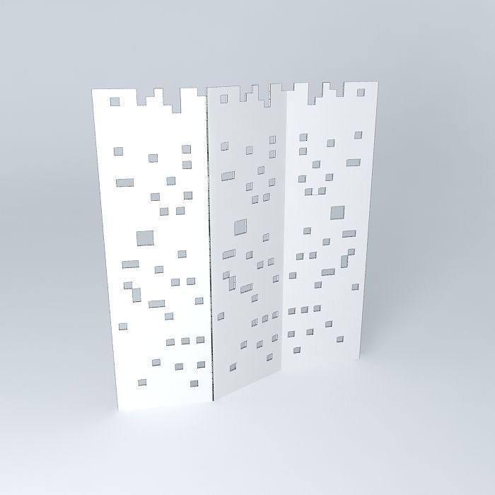 City Room divider screen city free 3D model | CGTrader