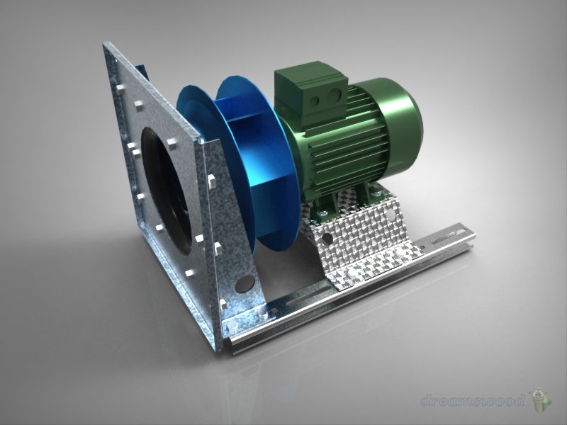 Fan Blower with Motor free 3D model | CGTrader