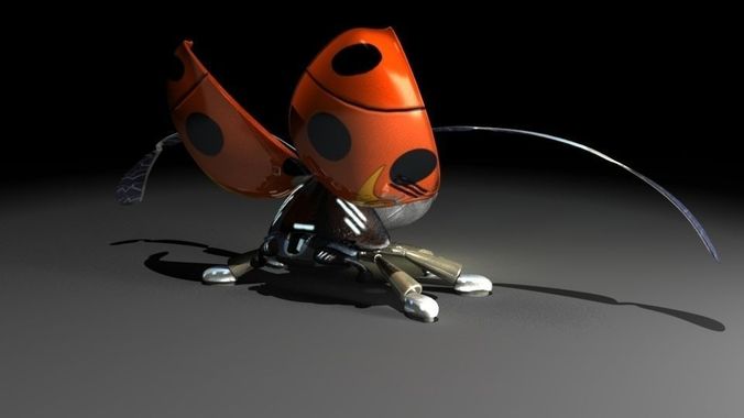 LadyBug Robot 3D Model animated rigged .fbx - CGTrader.com