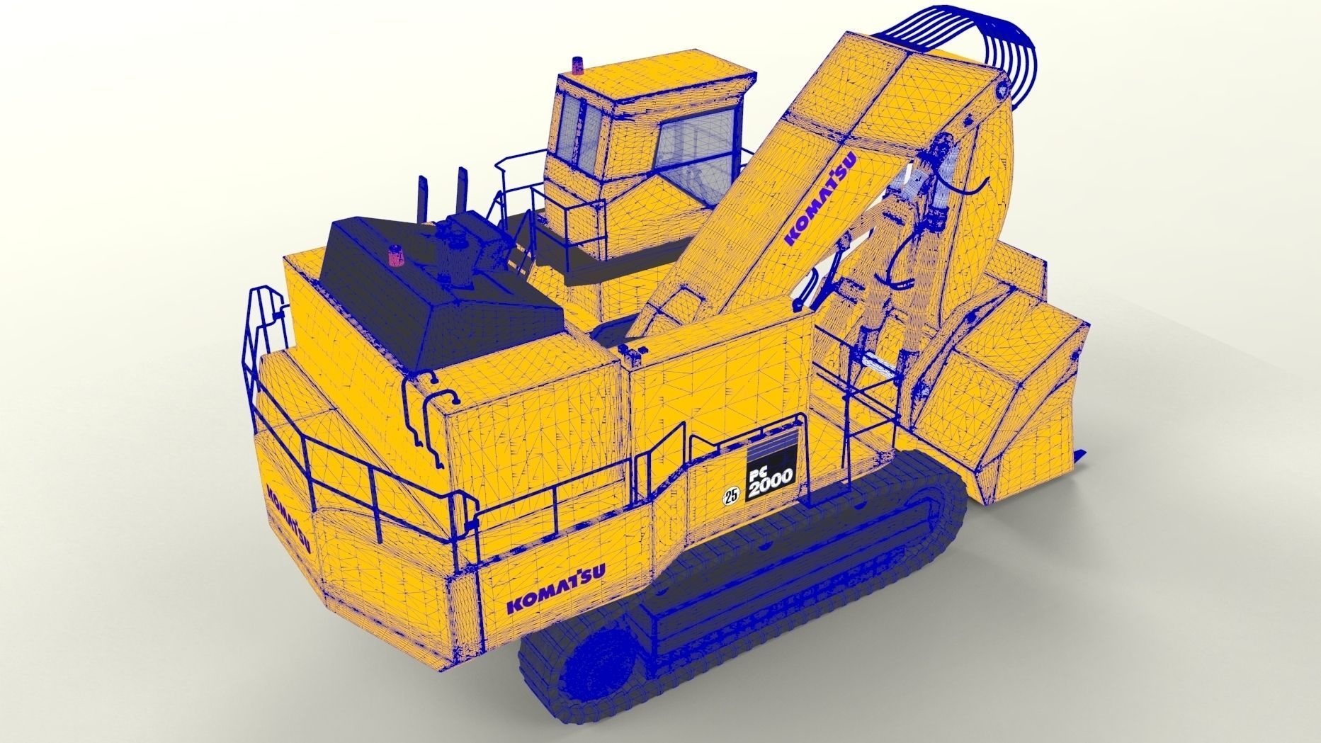 Komatsu PC2000-8 Excavator 3D model rigged | CGTrader