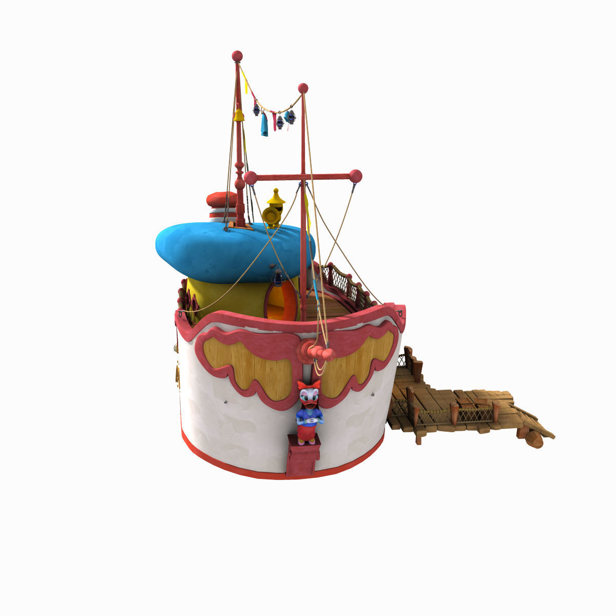 Cartoon Ship House 3D model | CGTrader