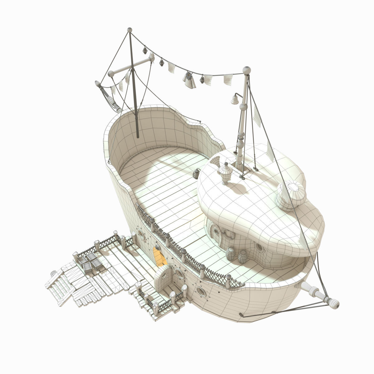 Cartoon Ship House 3D model | CGTrader