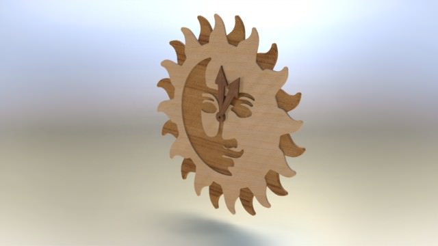 Wooden sun clock asm free 3D model | CGTrader