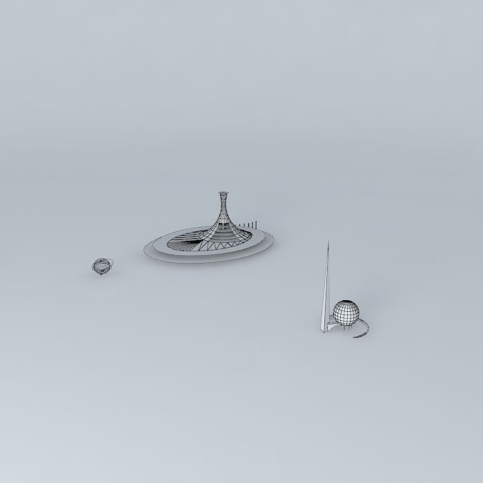 kj futuristic structure free 3D model | CGTrader