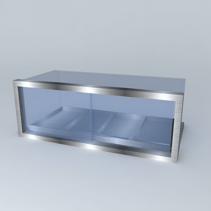 Kit820B stainless steel display case with glass shelves free 3D model ...