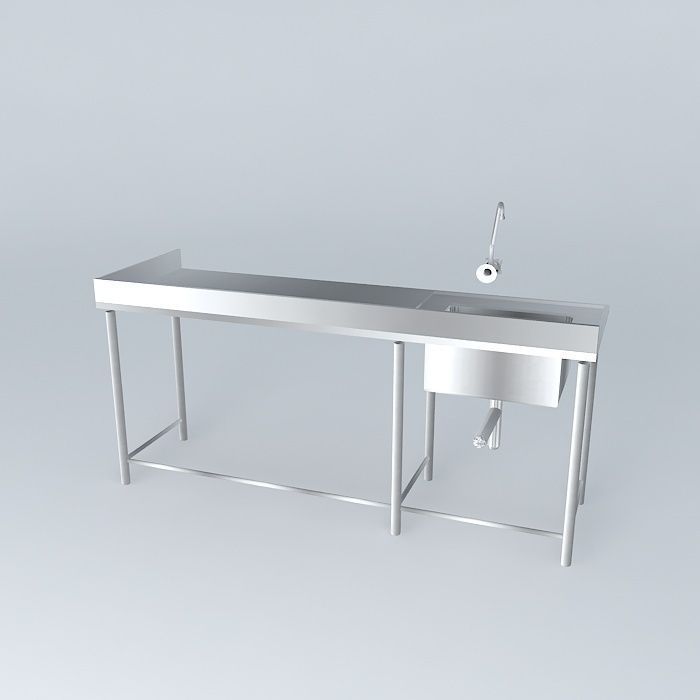 Kit218 Bancada Inox Cuba V2 por Alex Marques free 3D model | CGTrader