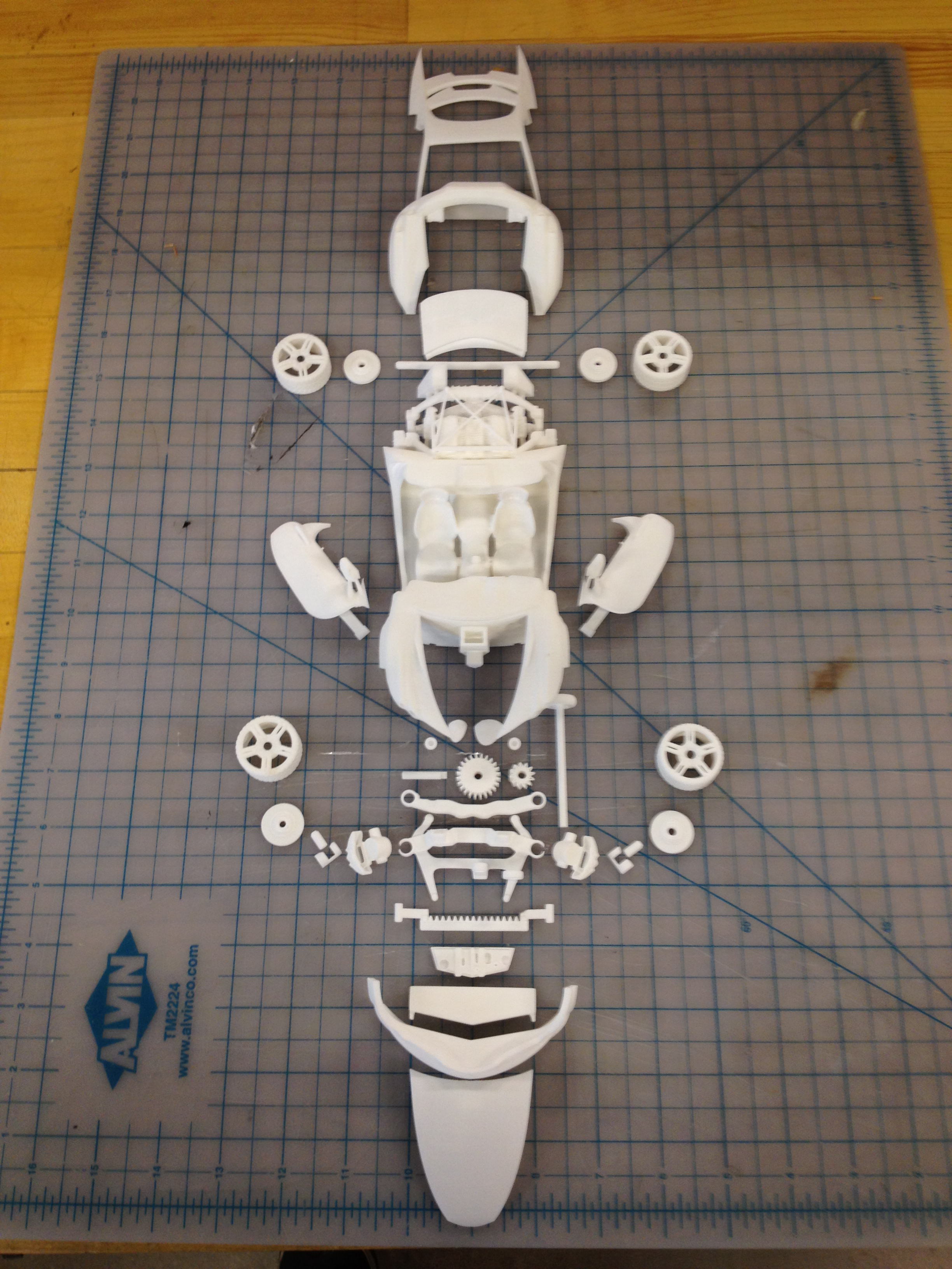 3D printable car with movable doors hoods steering wheel and ... free ...