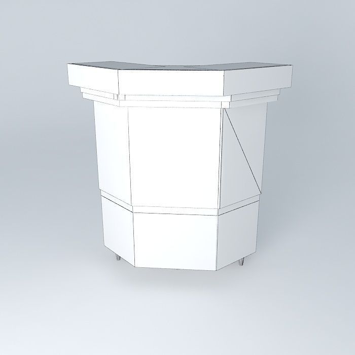 Kit octagonal counter with wooden top free 3D model | CGTrader