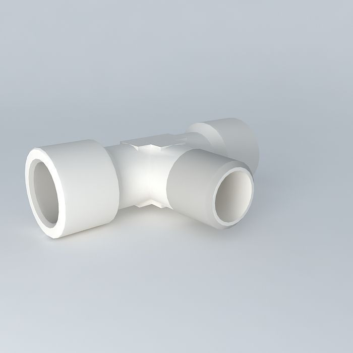 Round Female tee G1 4 male conical R1 4 center free 3D model | CGTrader