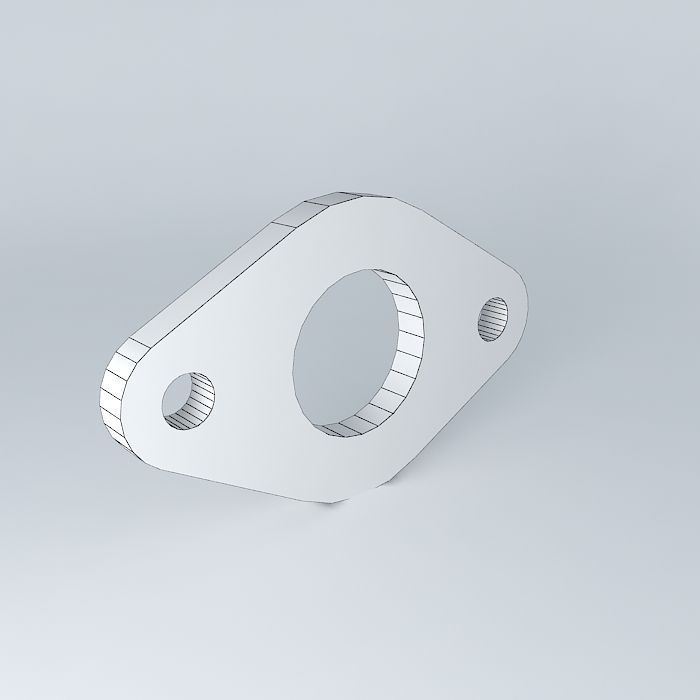Cylinder mounting flange ISO 6432 diameter 20 and 25 mm free 3D model ...