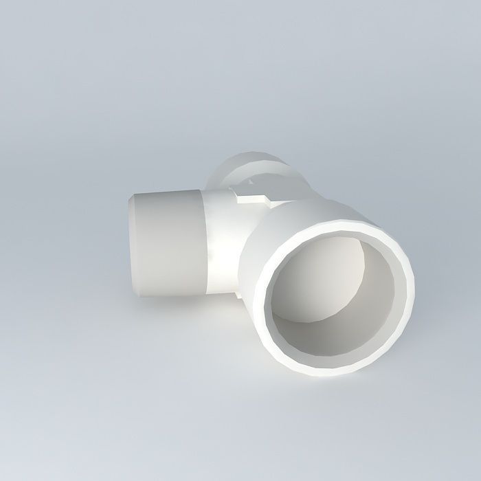 Round Female tee G1 2 male conical R1 2 at the center free 3D model ...