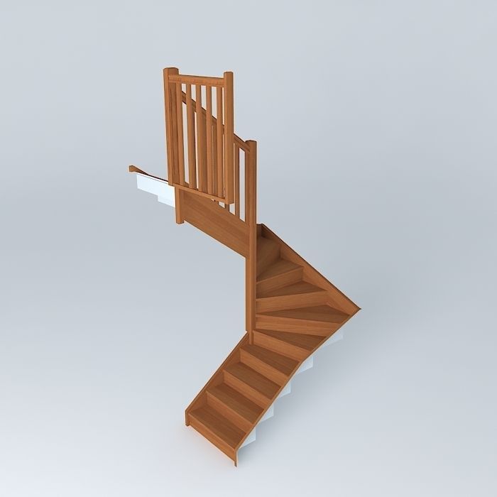 Internal staircase half turn free 3D model | CGTrader