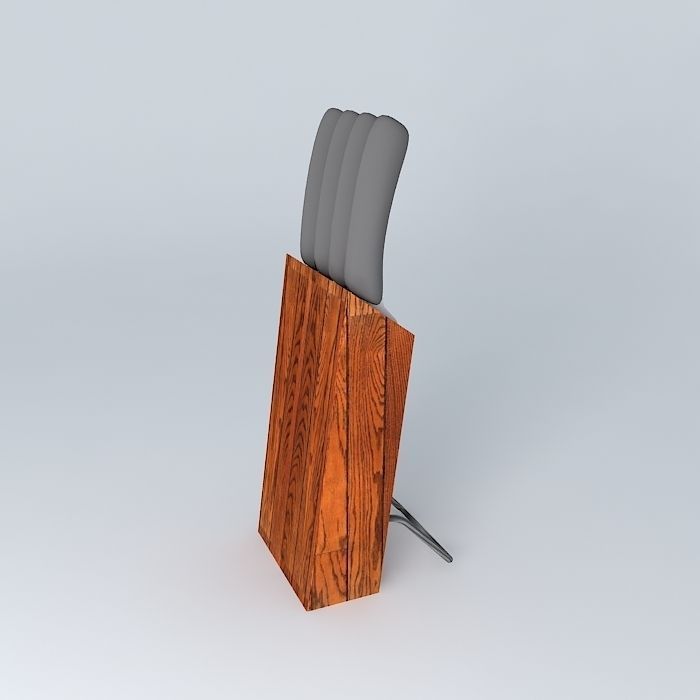 knives with rack free 3D model | CGTrader