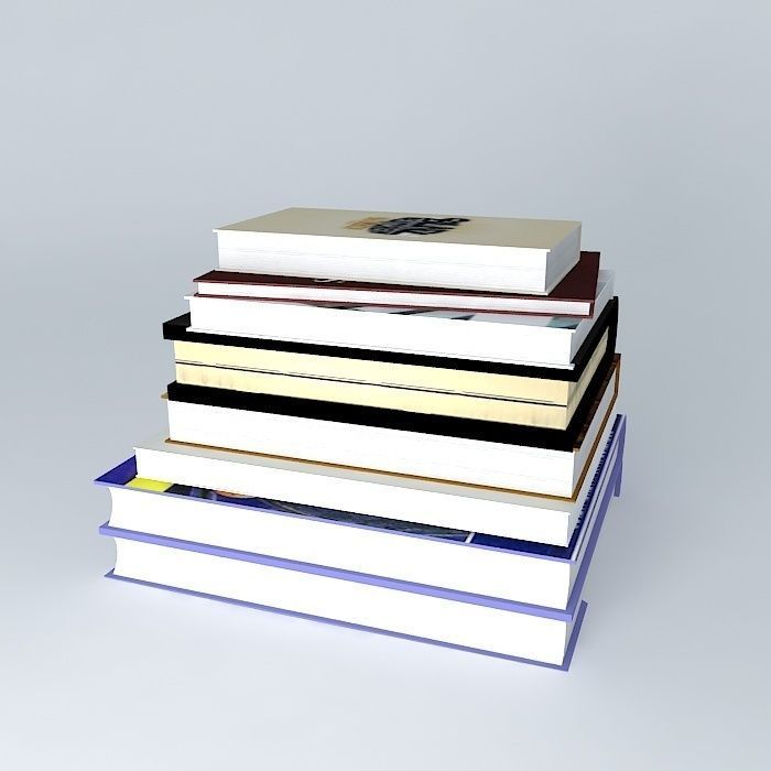 book collection stack of books free 3D model | CGTrader