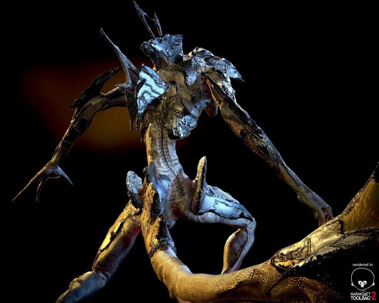 3D model Armored Alien LowPoly VR / AR / low-poly | CGTrader