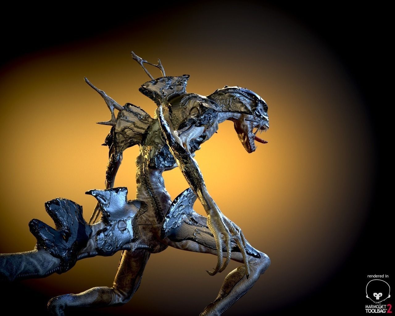 3D model Armored Alien LowPoly VR / AR / low-poly | CGTrader