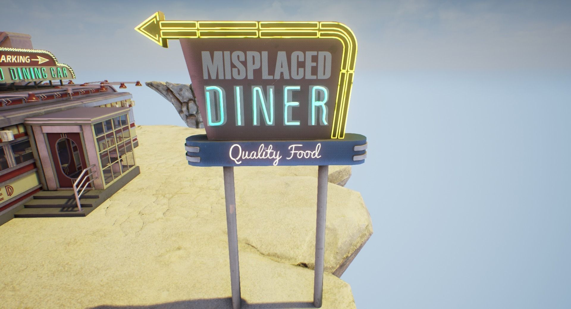 Diner sign free VR / AR / low-poly 3D model | CGTrader