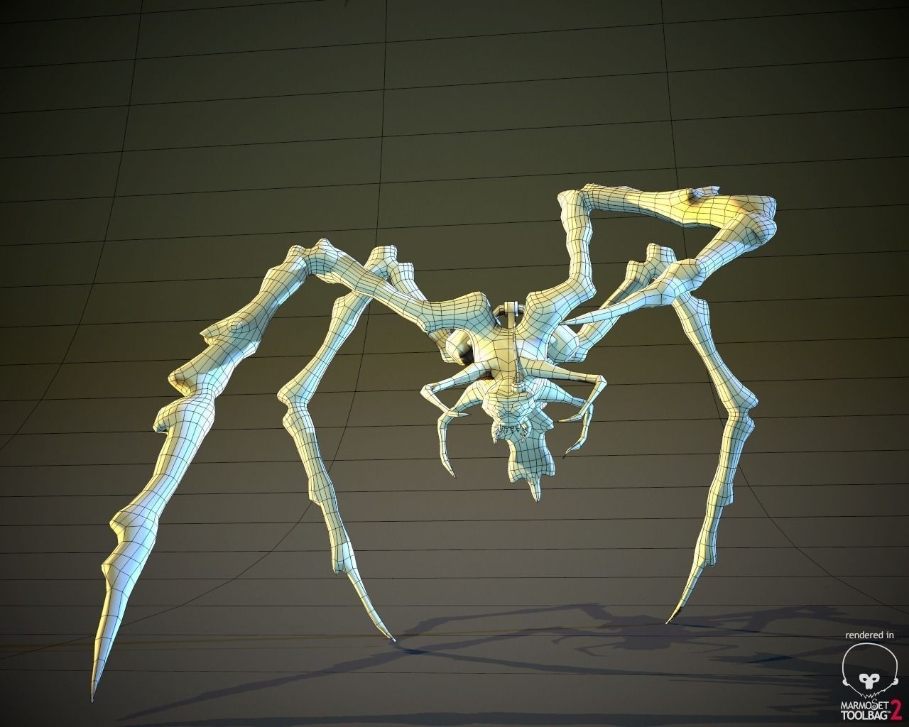 BioMech Alien Spider LowPoly free VR / AR / low-poly 3D model rigged ...