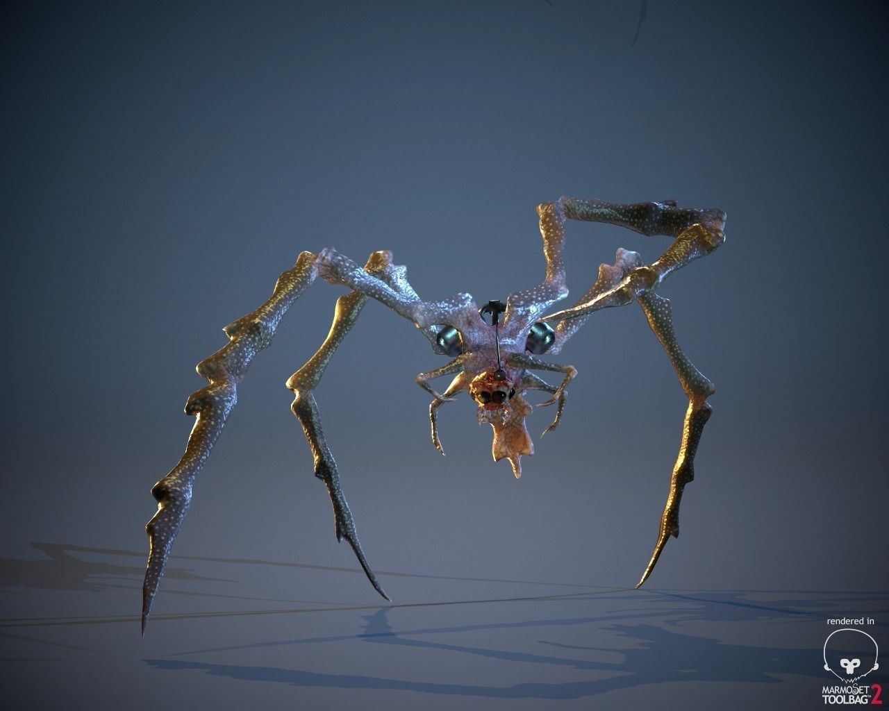 BioMech Alien Spider LowPoly 3D Model Game ready rigged .fbx - CGTrader.com