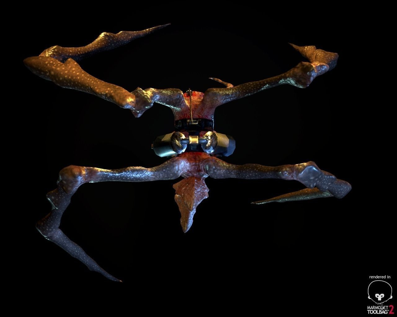 BioMech Alien Spider LowPoly 3D Model Game ready rigged .fbx - CGTrader.com