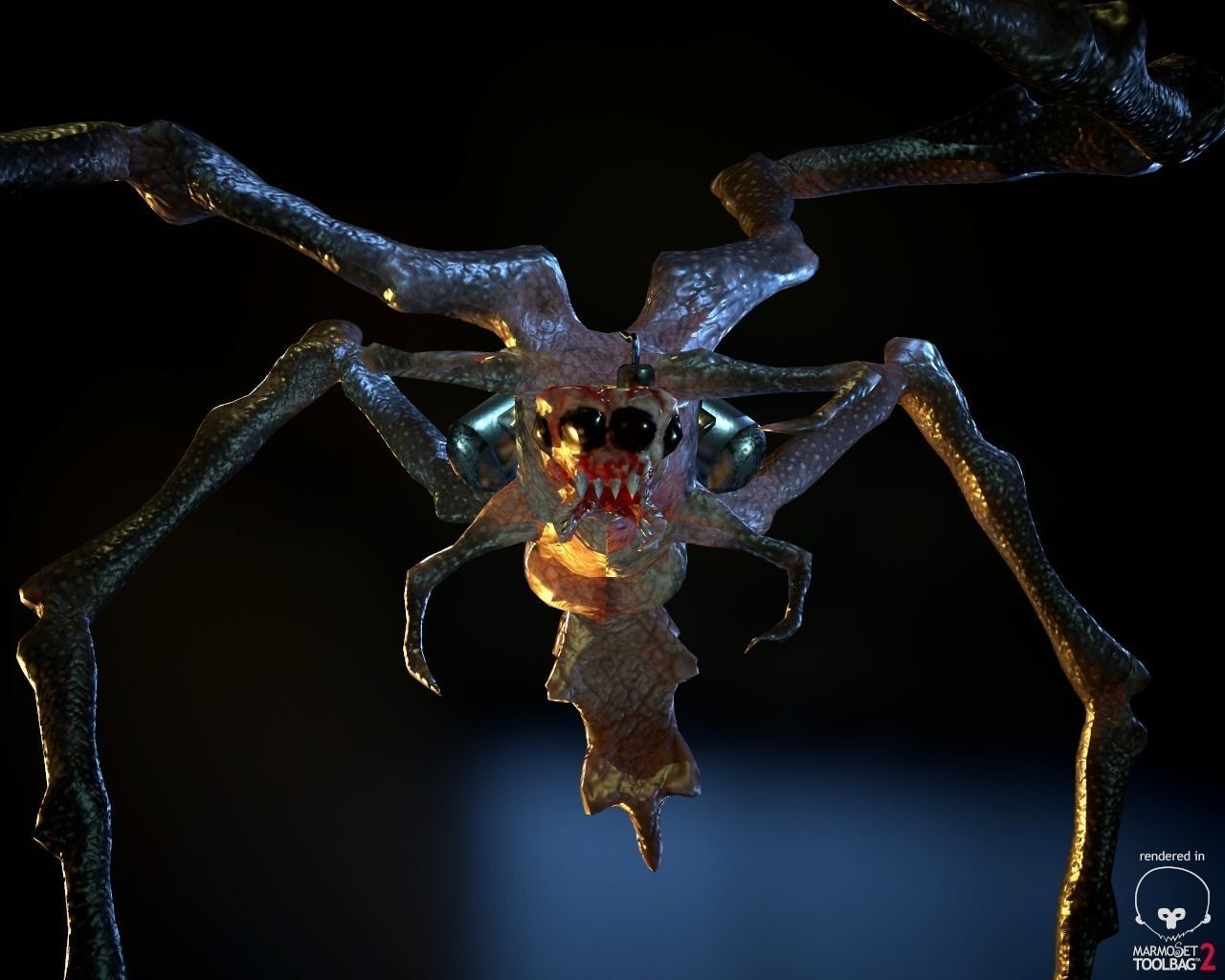 BioMech Alien Spider LowPoly 3D Model Game ready rigged .fbx - CGTrader.com